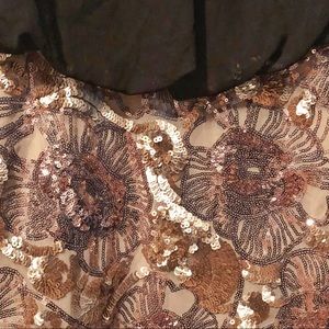 Karlie | Dresses | Karlie Black Sheer Rose Gold Sequin Dress | Poshmark